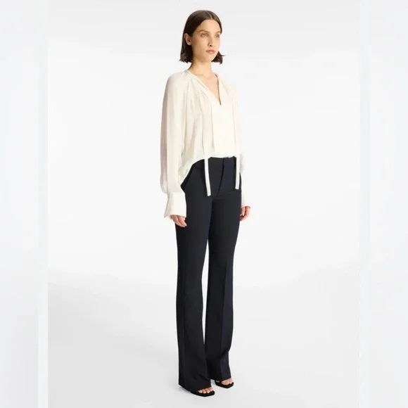 ALC silk long sleeve semi sheer blouse nwot